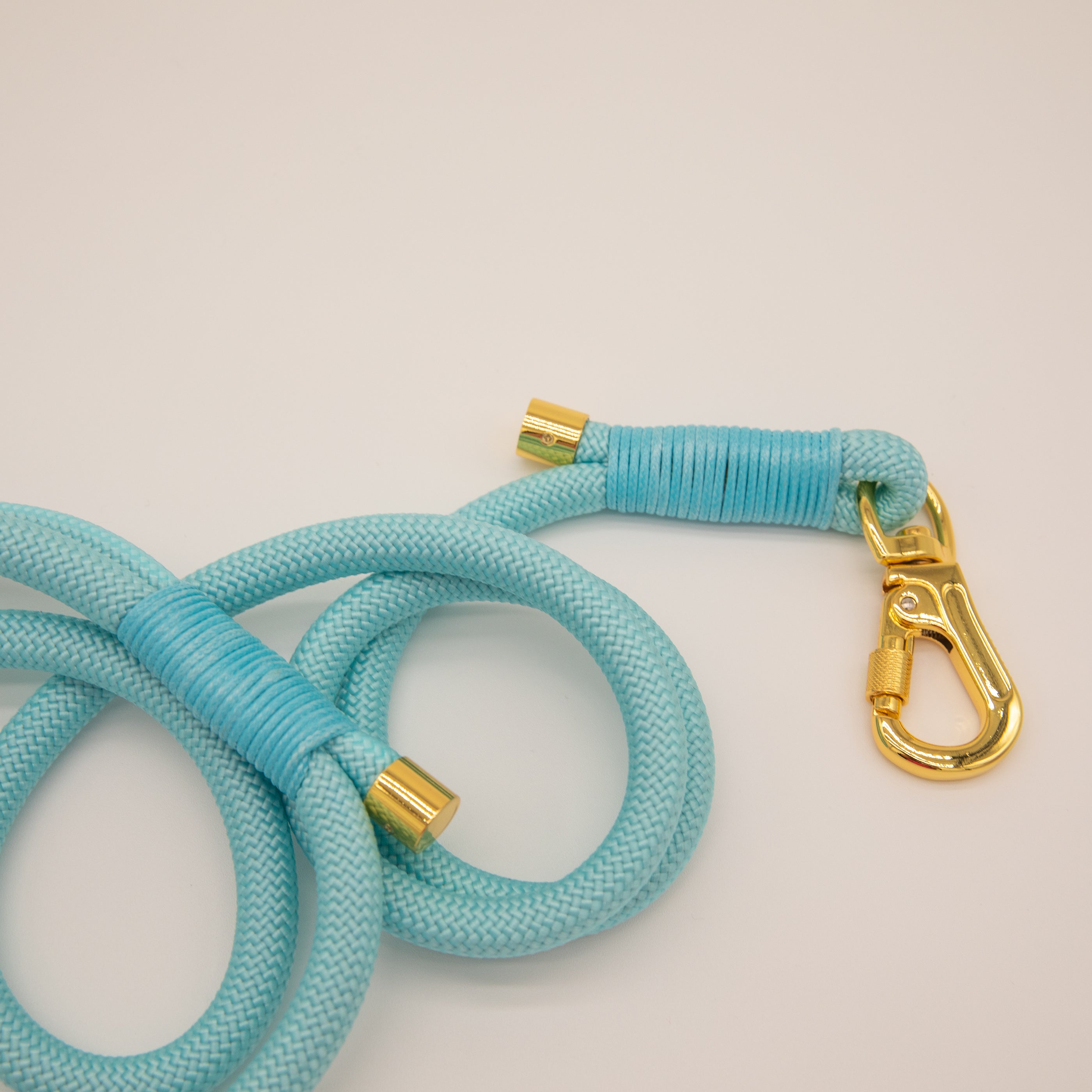 BRAIDED ROPE LEASH - TEAL BLUE